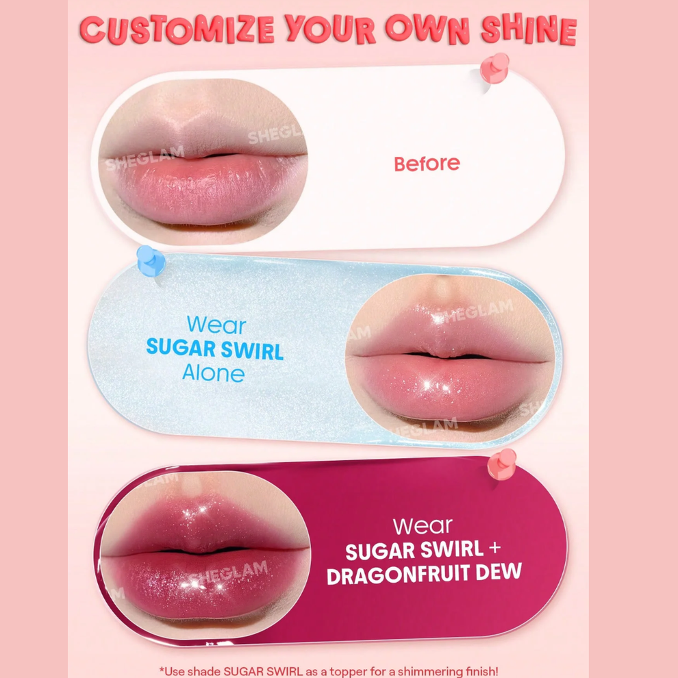 SheGlam Pocket Lip Jam - Buildable Jelly Lip Balm with Built-In Brush